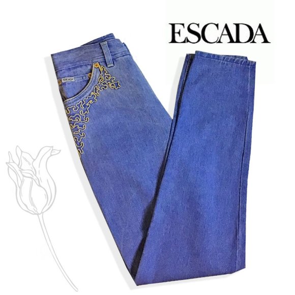 Escada | Jeans | Escada Vintage Embellished Piping Jeans | Poshmark
